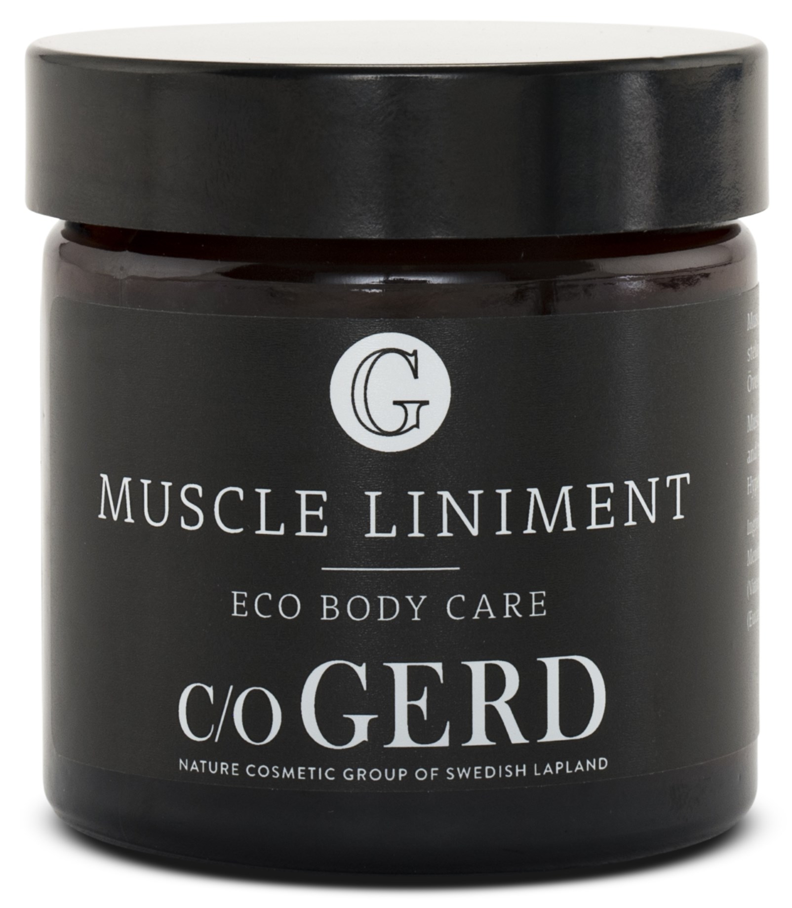 c/o Gerd Muscle Liniment | Mjukar upp stela muskler | Svenskt Kosttillskott